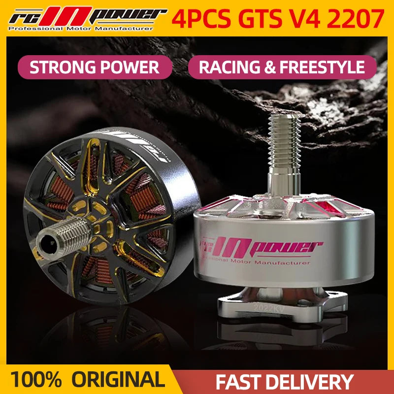 4PCS RCINPOWER GTS V4 2207 FPV Brushless Motor 5-6S 1960KV 2040KV For – Thedroneflight