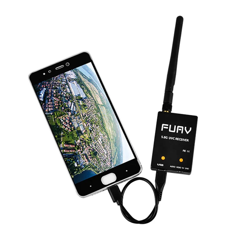 FUAV 5.8G Full Channel FPV Receiver UVC Video Downlink OTG For VR Andr ...