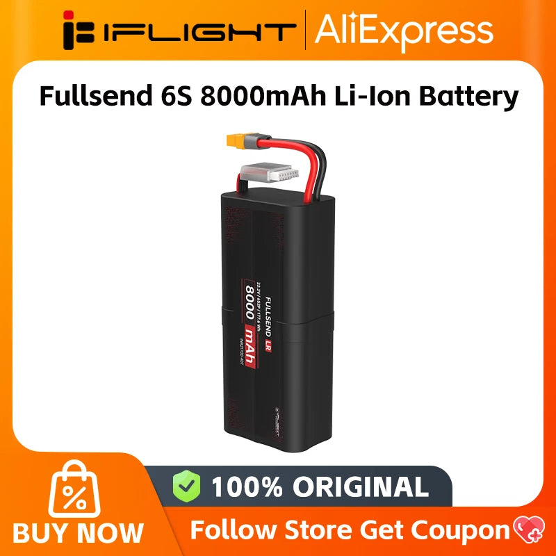 iFlight Fullsend 6S 8000mAh 2P 22.2V Li-Ion Battery with XT60 Connecto ...